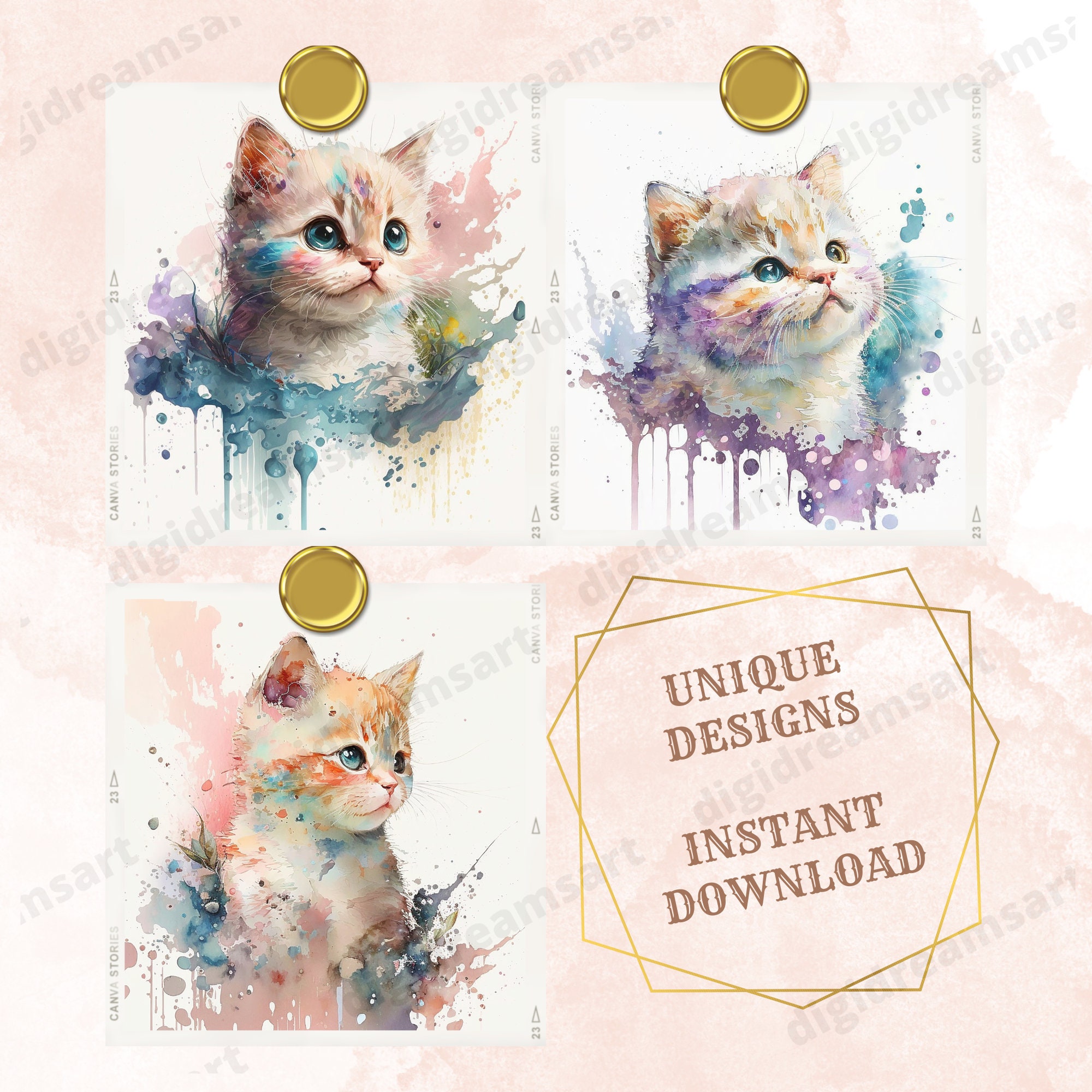 Purr-fect Your Creativity With Cute Kitten Bundle Digital Prints ...