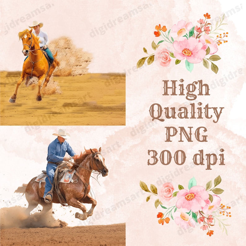 Reining, Rodeo Cowboys Clipart Bundle Transparent PNG Collection ...