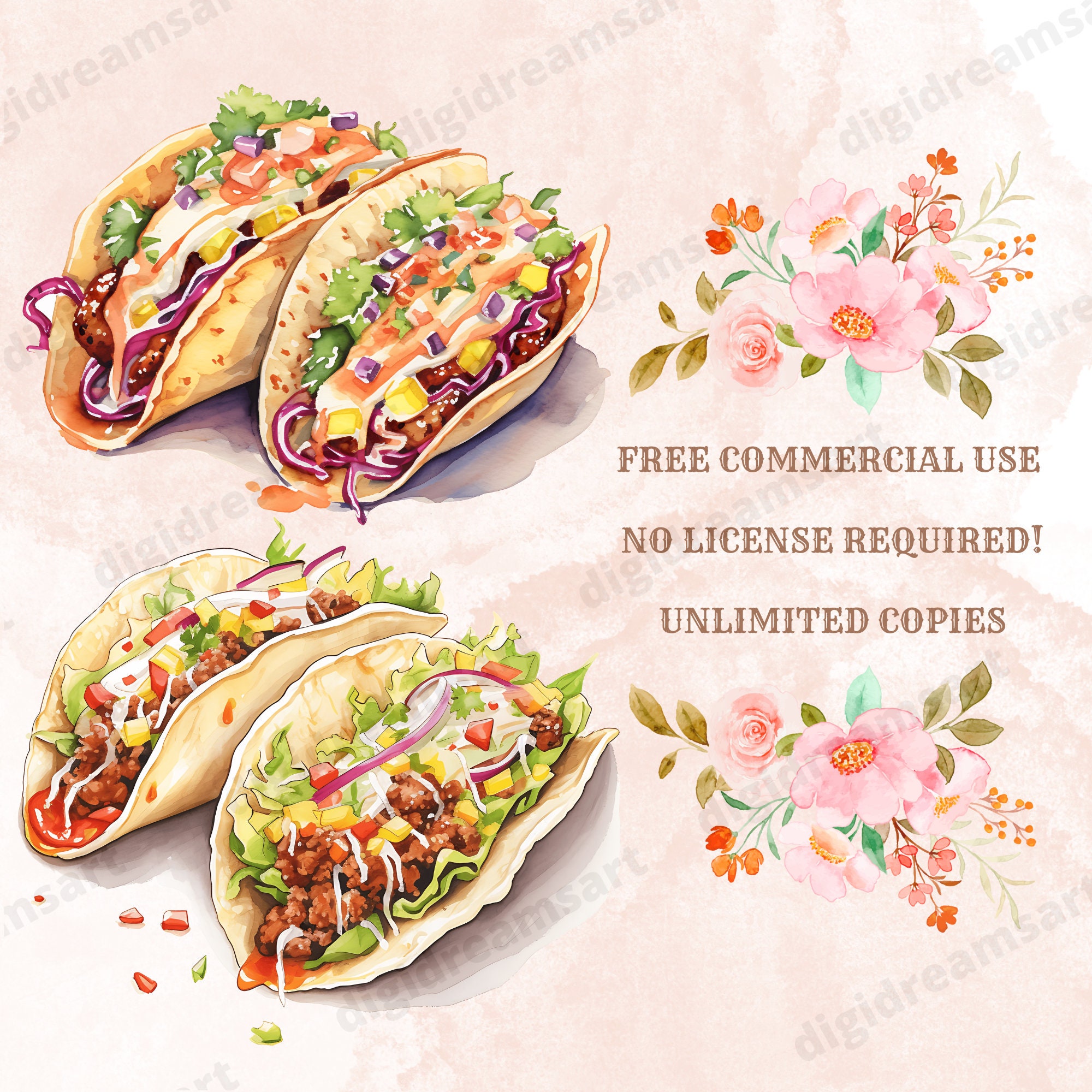 Korean Tacos Design Bundle PNG Transparent Clipart - Etsy