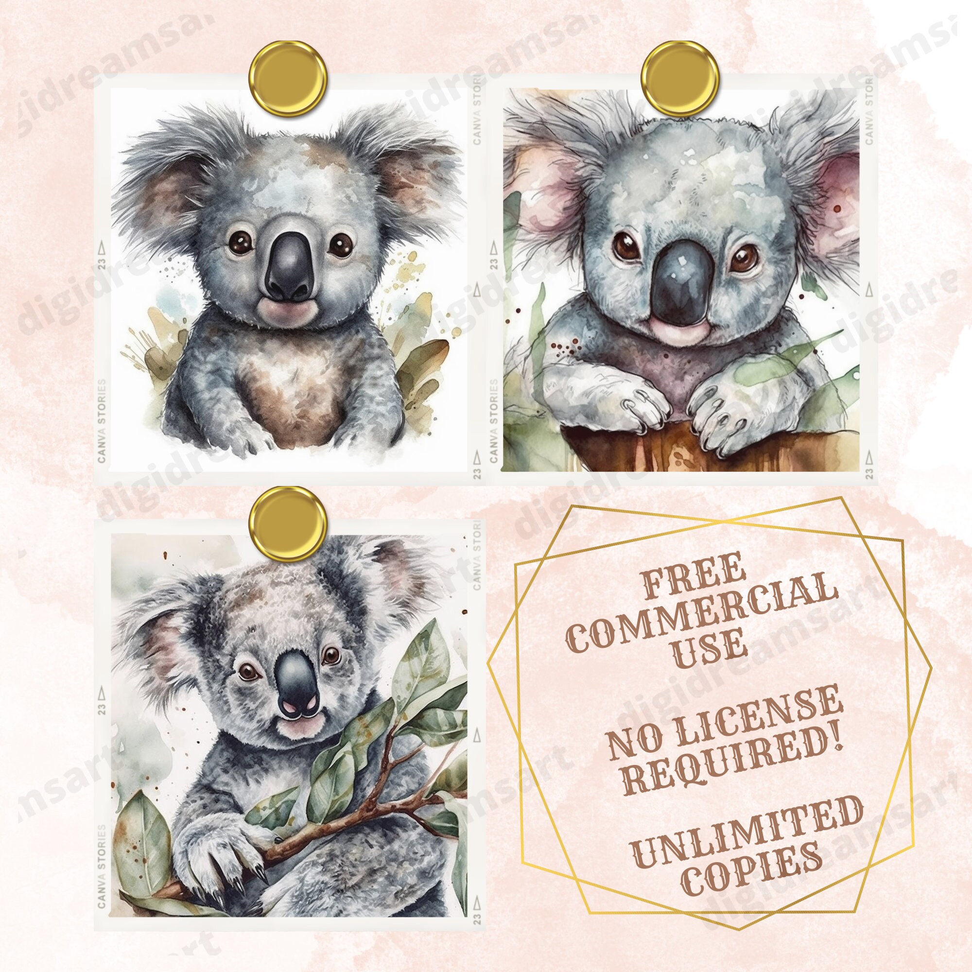 Koala Design Bundle: Cute Clipart Digital Prints and T-shirt - Etsy ...