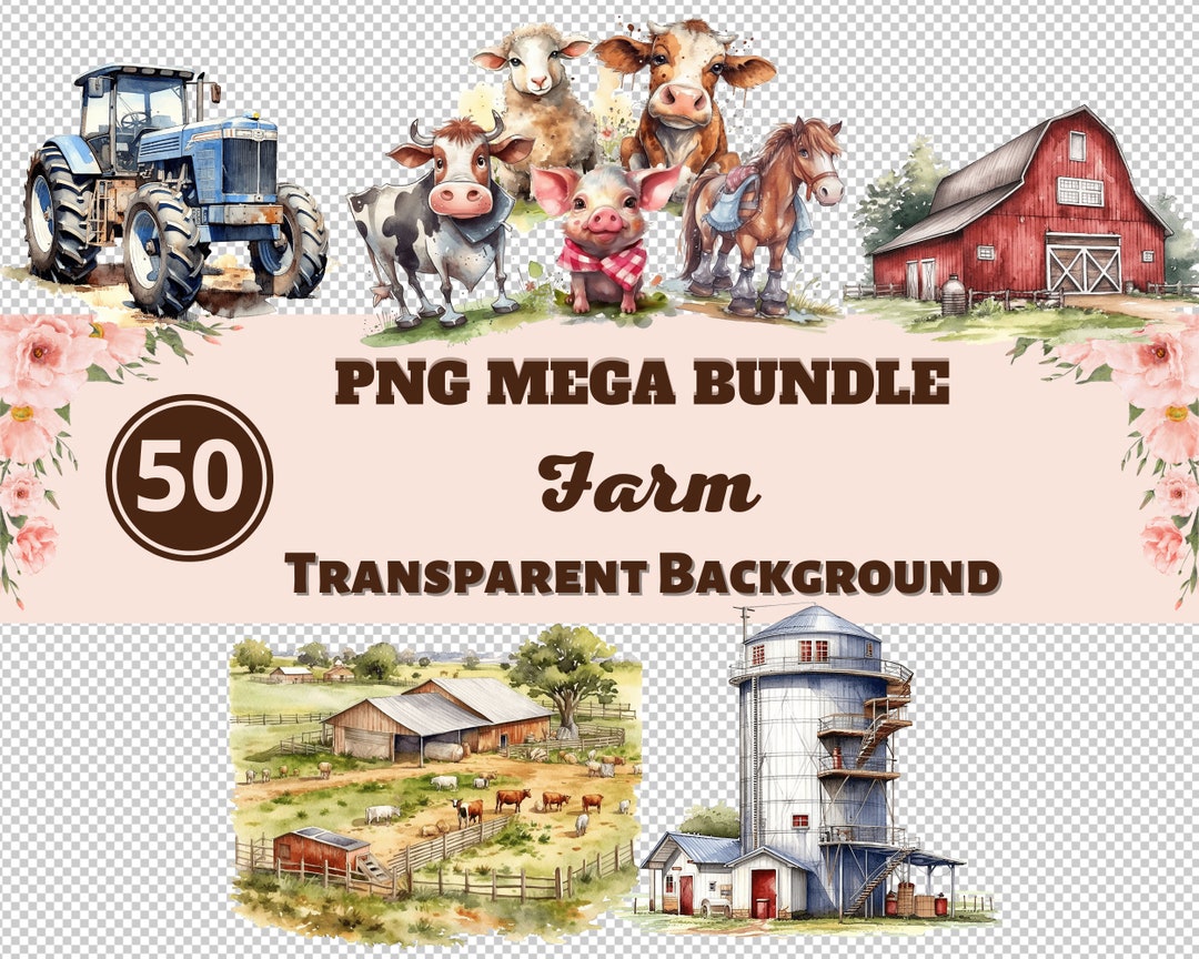 Farm Mega Bundle 50 PNG Clipart Images Transparent PNG Collection ...