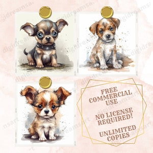 Cute Puppy Design Bundle: Cute Clipart, Digital Prints, and T-shirt ...
