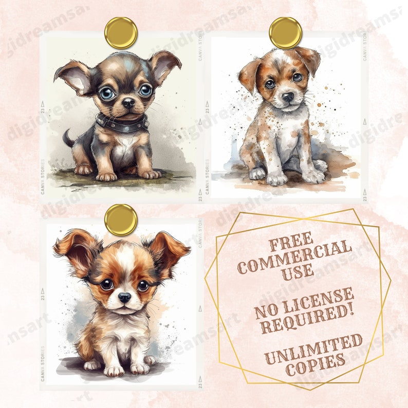 Cute Puppy Design Bundle: Cute Clipart Digital Prints and - Etsy