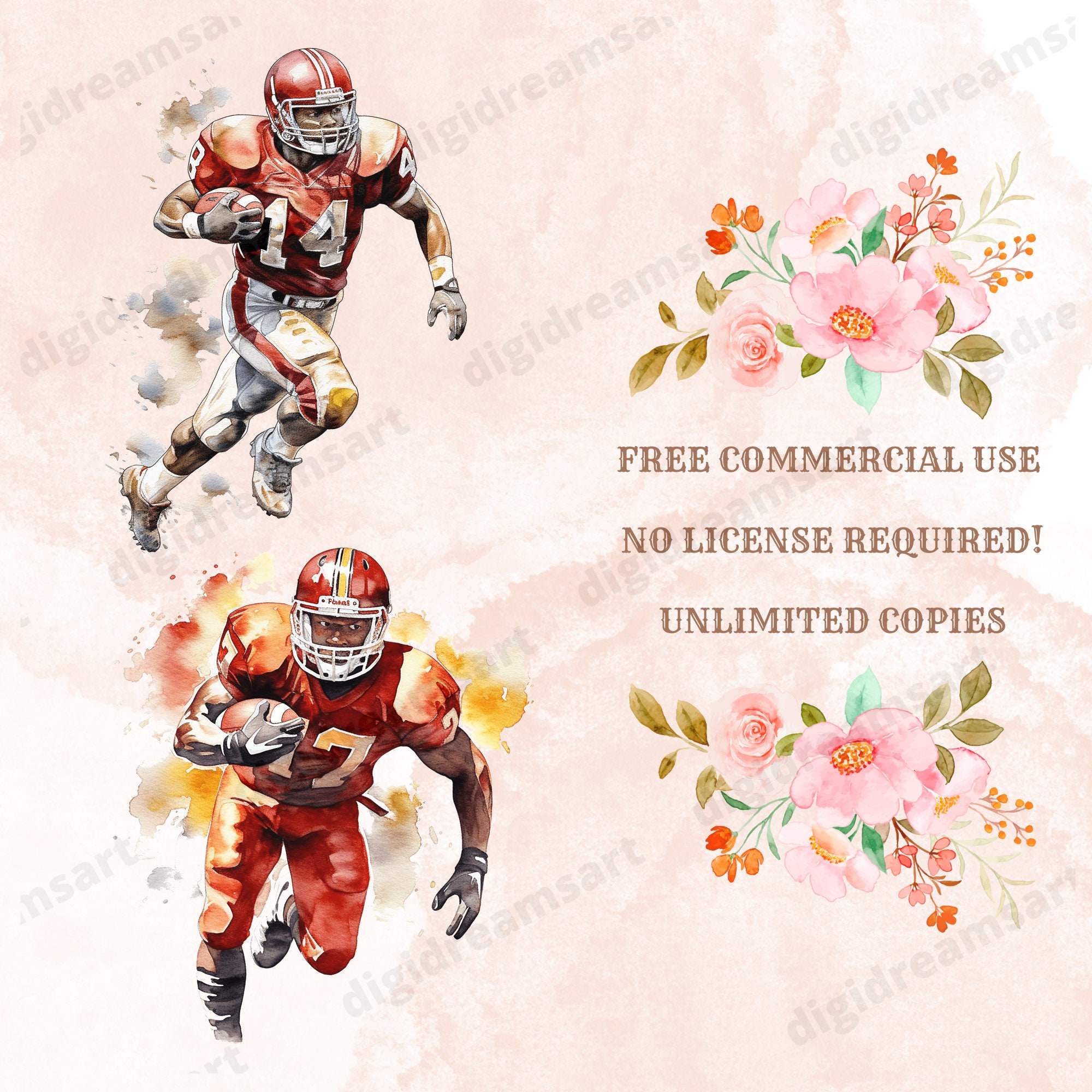 American Football Clipart Bundle Transparent PNG Collection, Digital ...