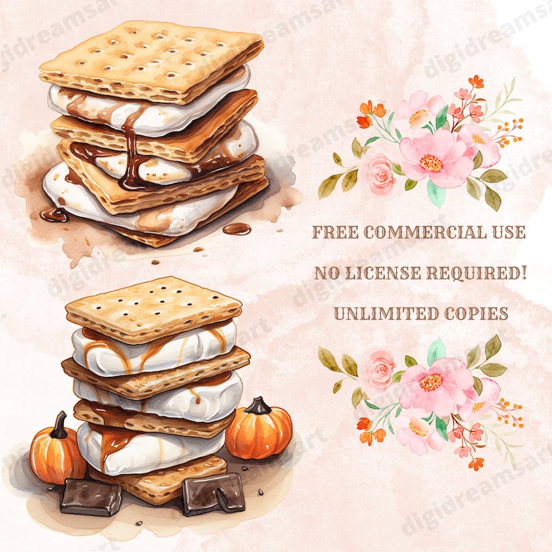 Halloween S'mores Clipart Bundle Transparent PNG - Etsy