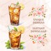 Iced Tea Design Bundle PNG Transparent Clipart Collection, Watercolor ...