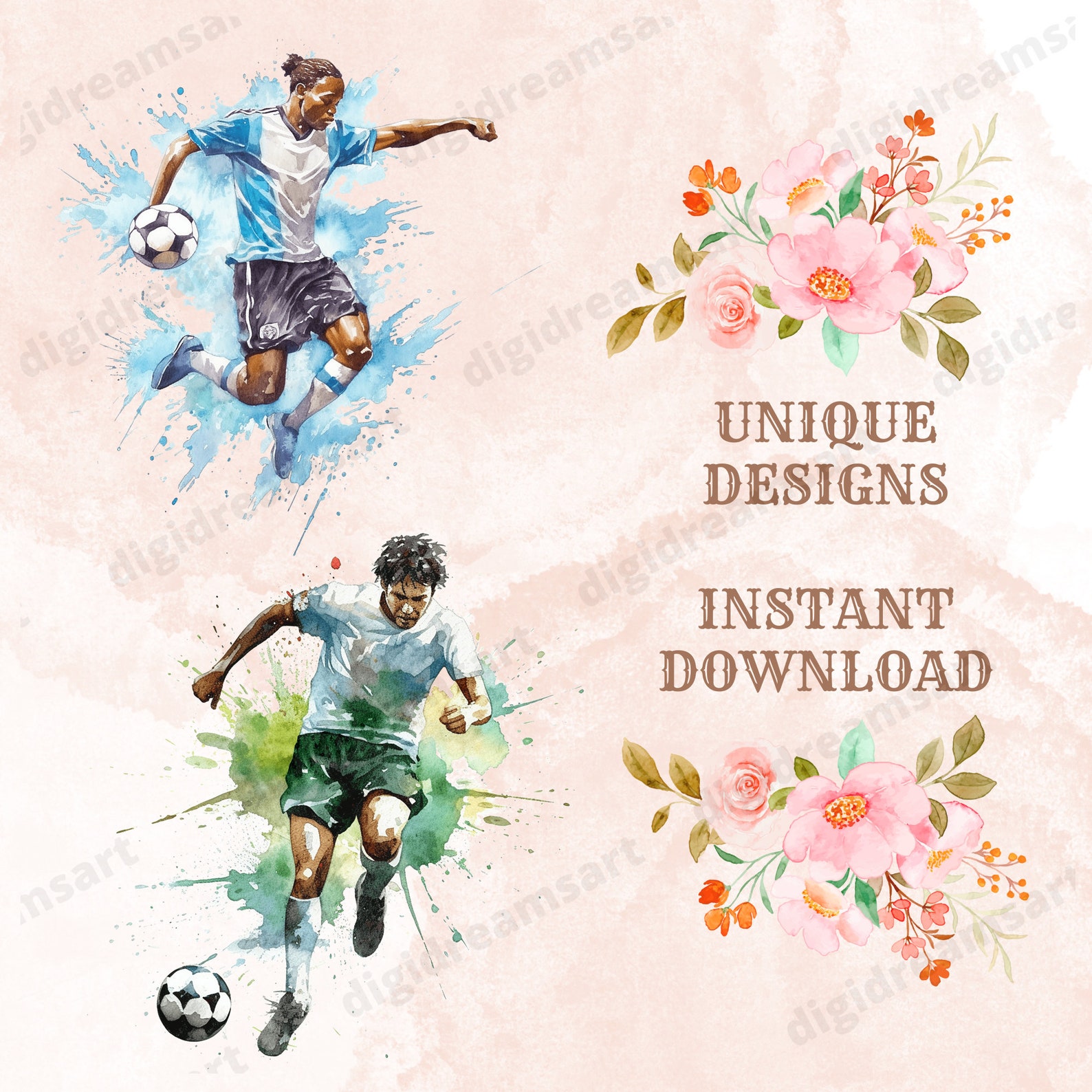 Soccer Clipart Bundle Transparent PNG Collection Digital - Etsy