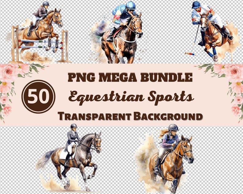 Equestrian Sports Mega Bundle 50 PNG Clipart Images - Etsy