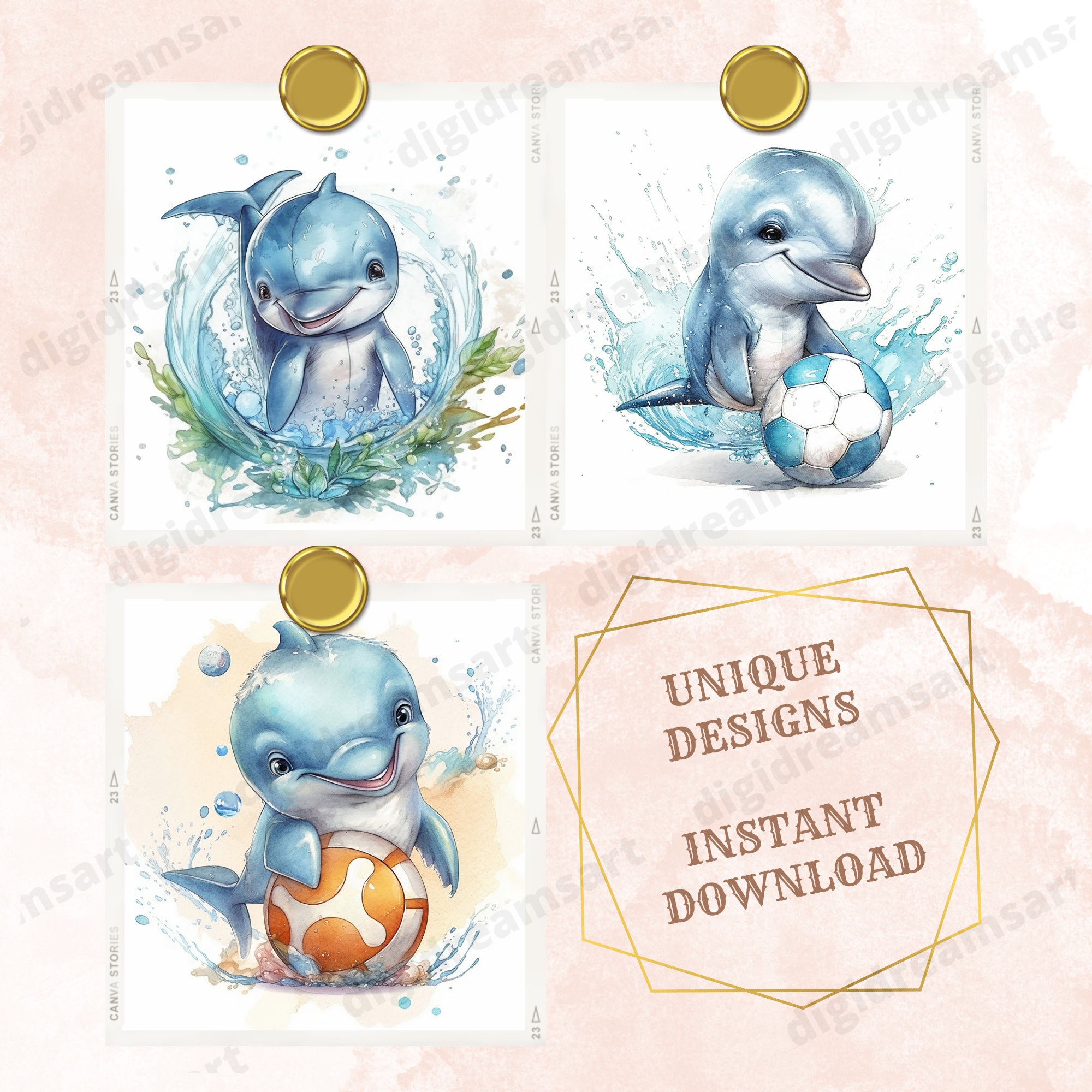 Dive Into Adorable Creativity With Cute Dolphin Bundle - Etsy