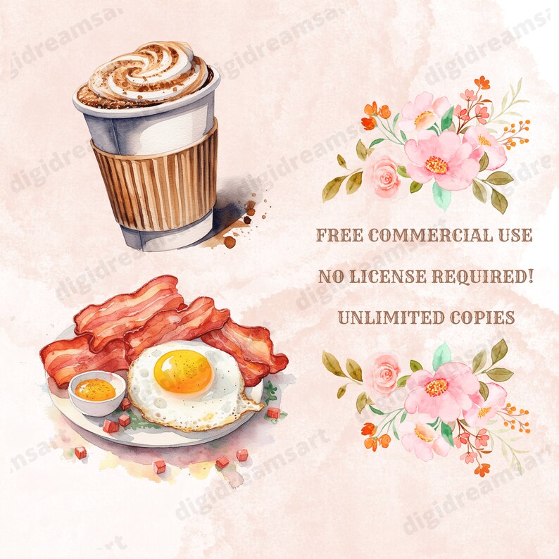 Tasty Meals PNG Clipart Bundle, Transparent Food Illustrations (digital ...