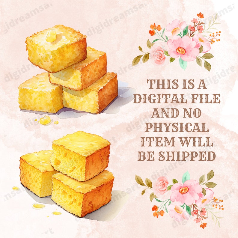 Cornbread Clipart Bundle - Transparent PNG Collection, Watercolor ...