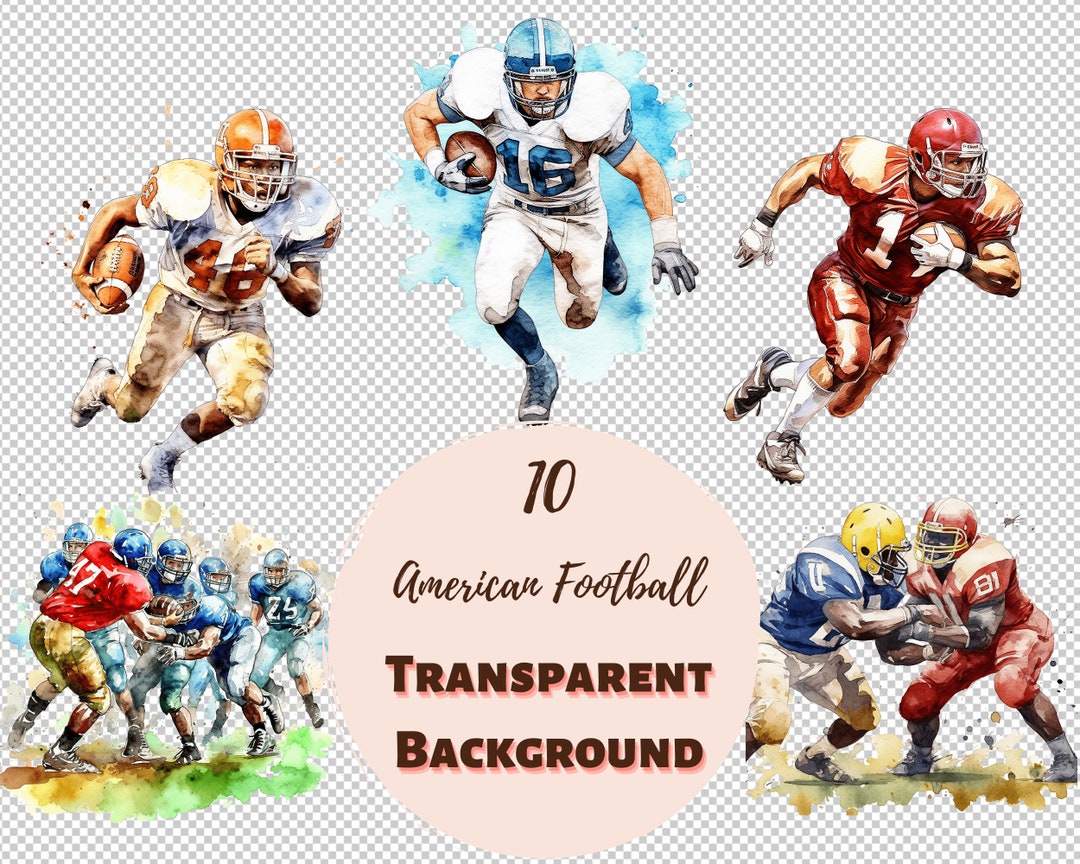 American Football Clipart Bundle - Transparent PNG Collection, Digital ...