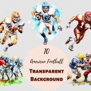 American Football Clipart Bundle - Transparent PNG Collection, Digital ...