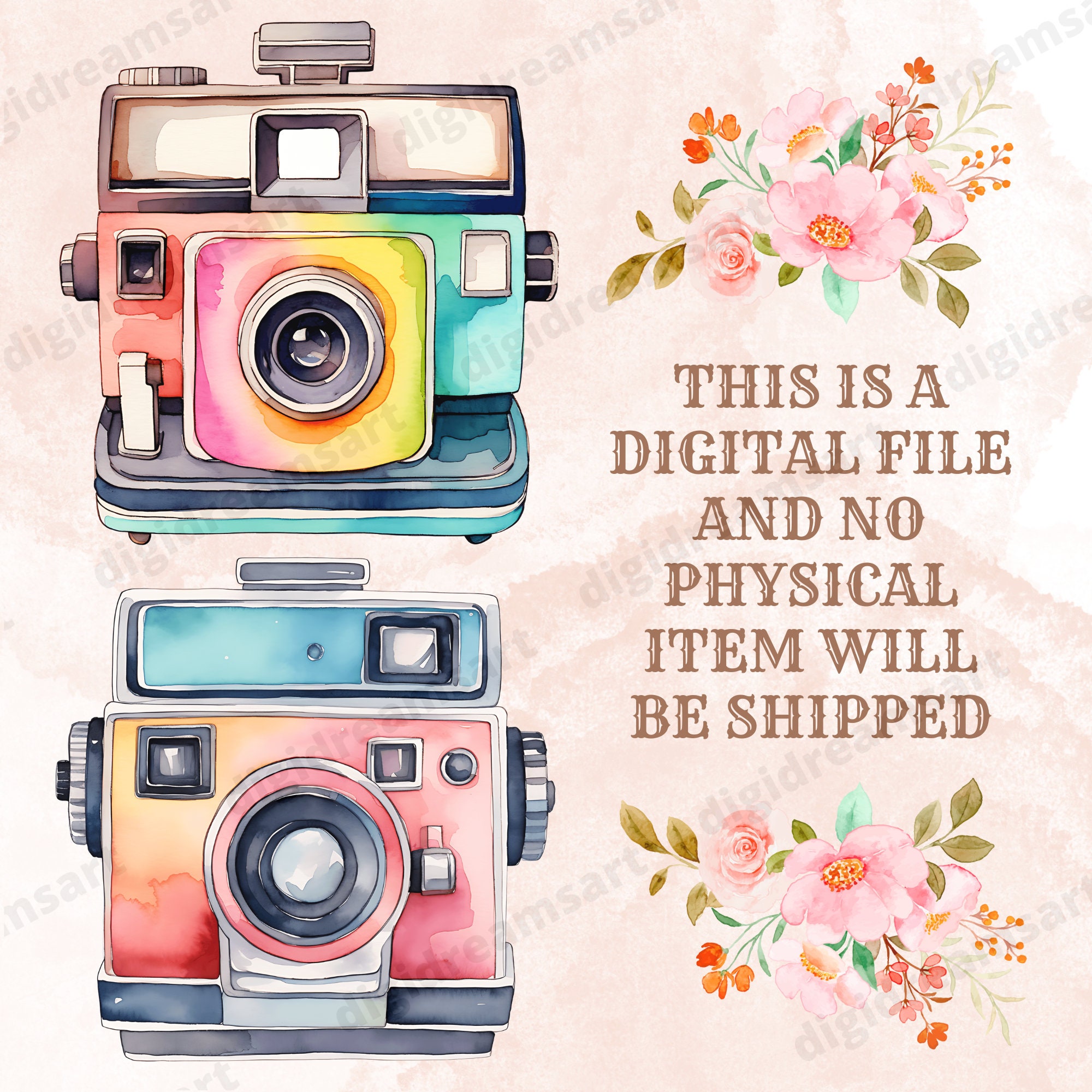 Vintage Retro Polaroid Camera Clipart Bundle Transparent PNG Collection ...