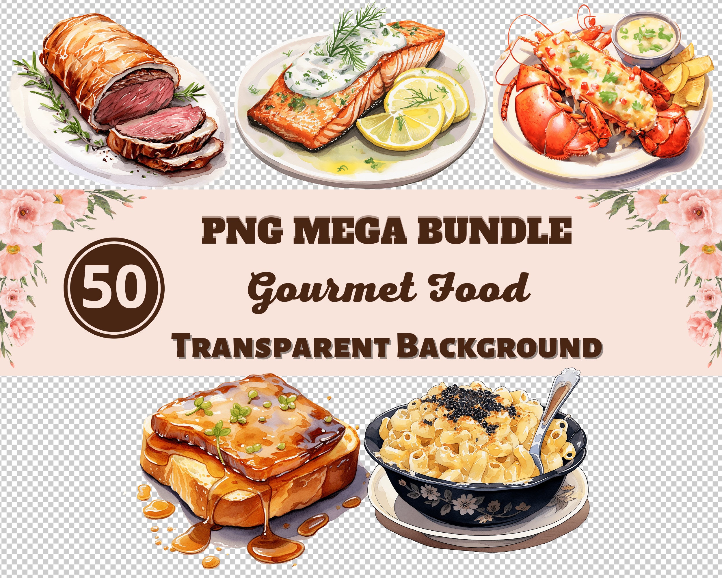 Gourmet Food Mega Bundle 50 PNG Clipart - Transparent PNG Collection ...