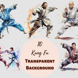 Kung Fu Clipart Bundle - Transparent PNG Collection, Digital Prints ...