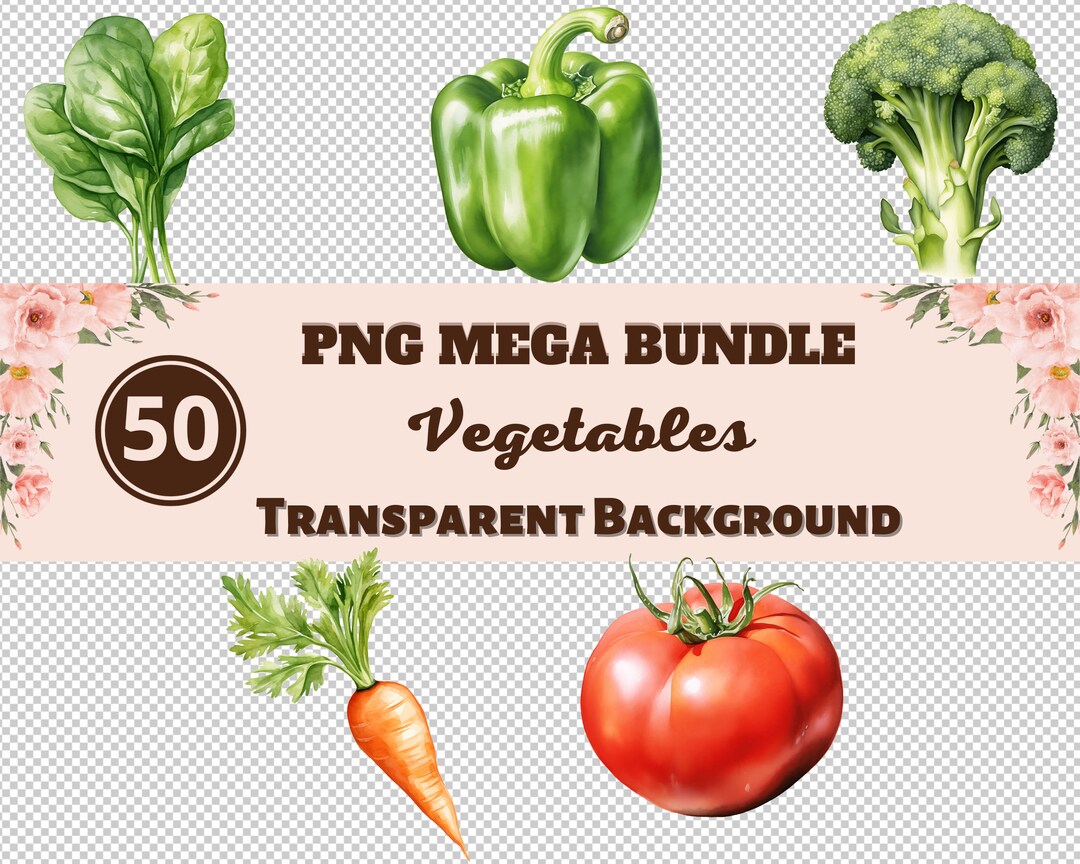 Vegetables Mega Bundle 50 PNG Clipart Images - Transparent PNG ...