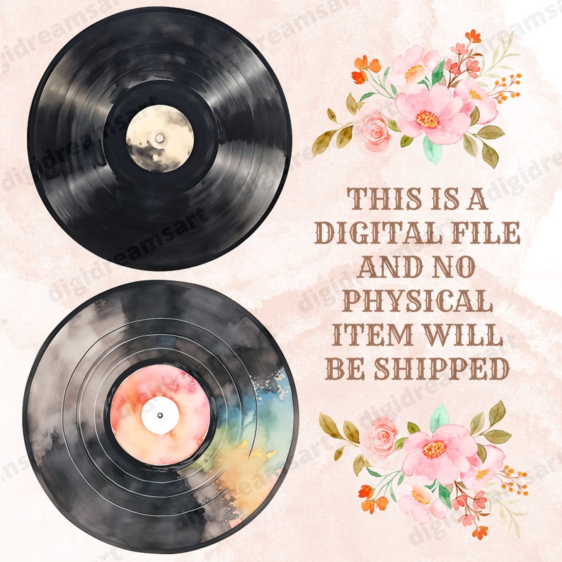 Vintage Vinyl Record Clipart: Transparent PNG Collection (digital ...