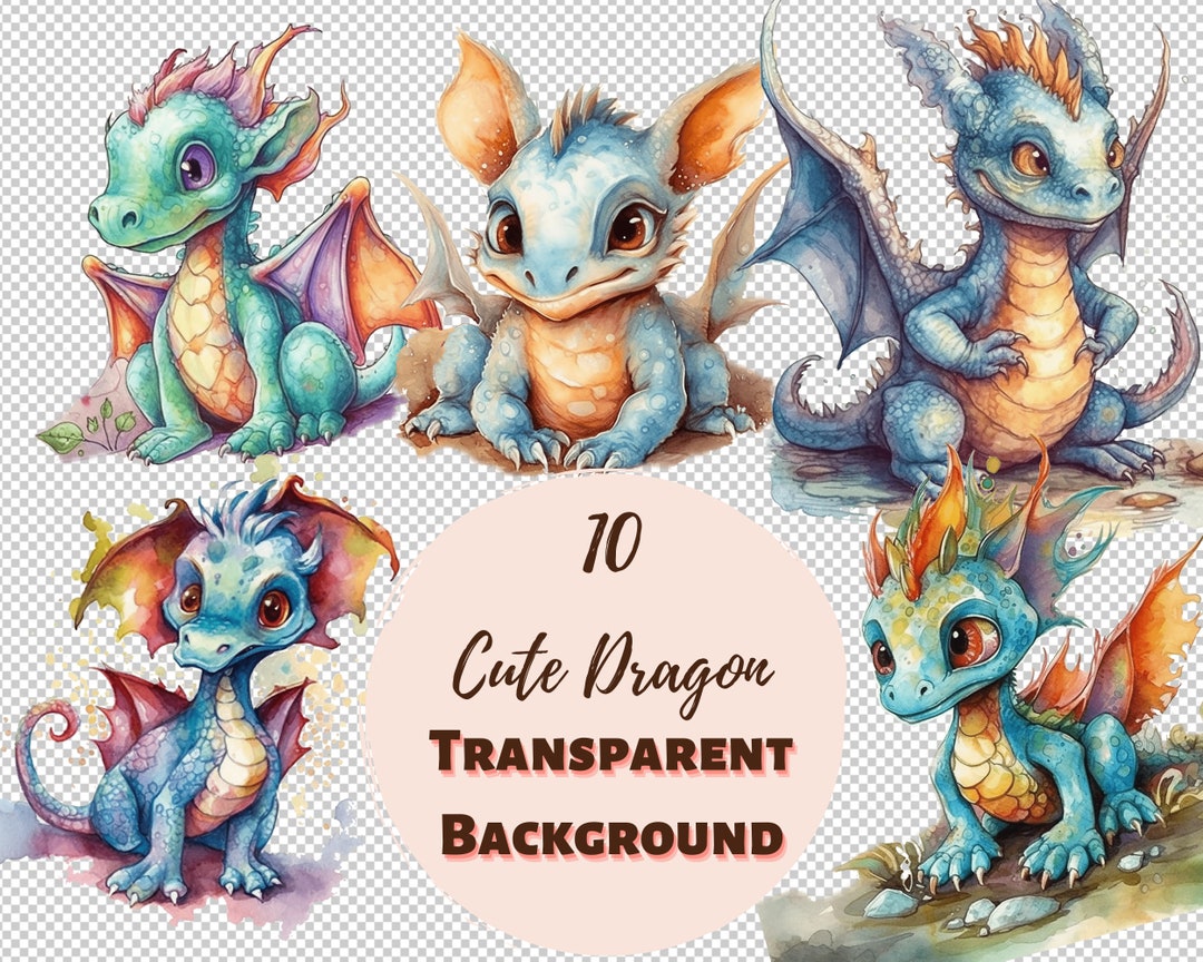 Cute Dragon Design Bundle - PNG Transparent Clipart Collection ...