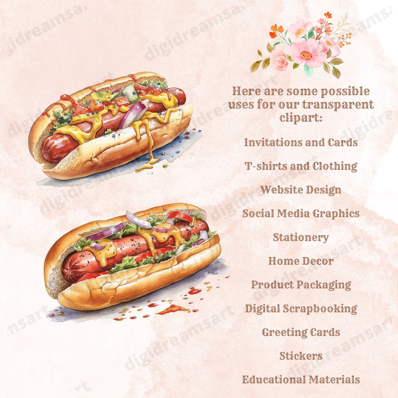 Hot Dog Design Bundle PNG Transparent Clipart Collection - Etsy
