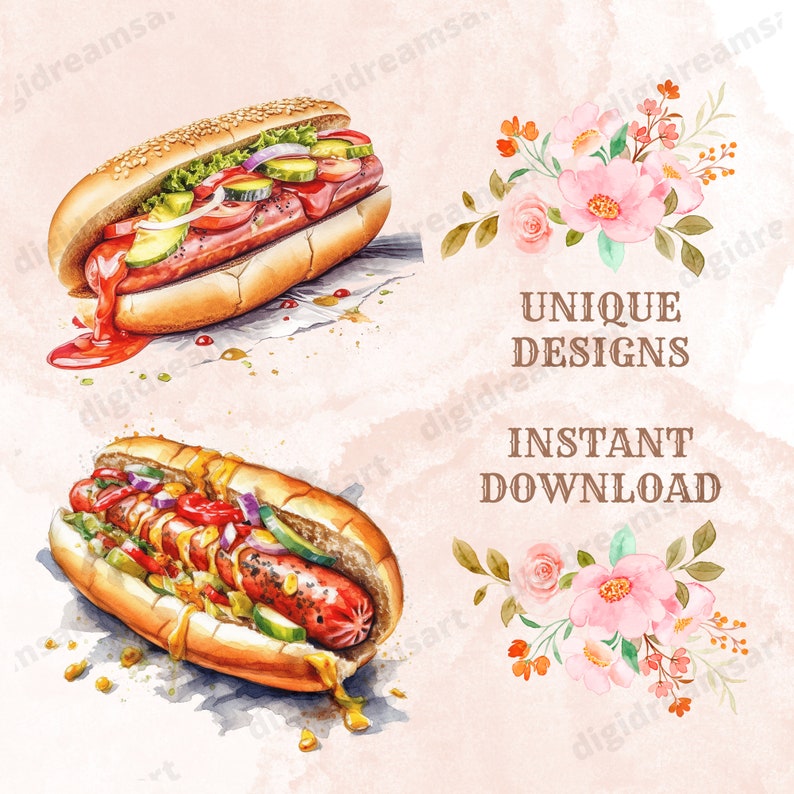 Hot Dog Design Bundle PNG Transparent Clipart Collection - Etsy