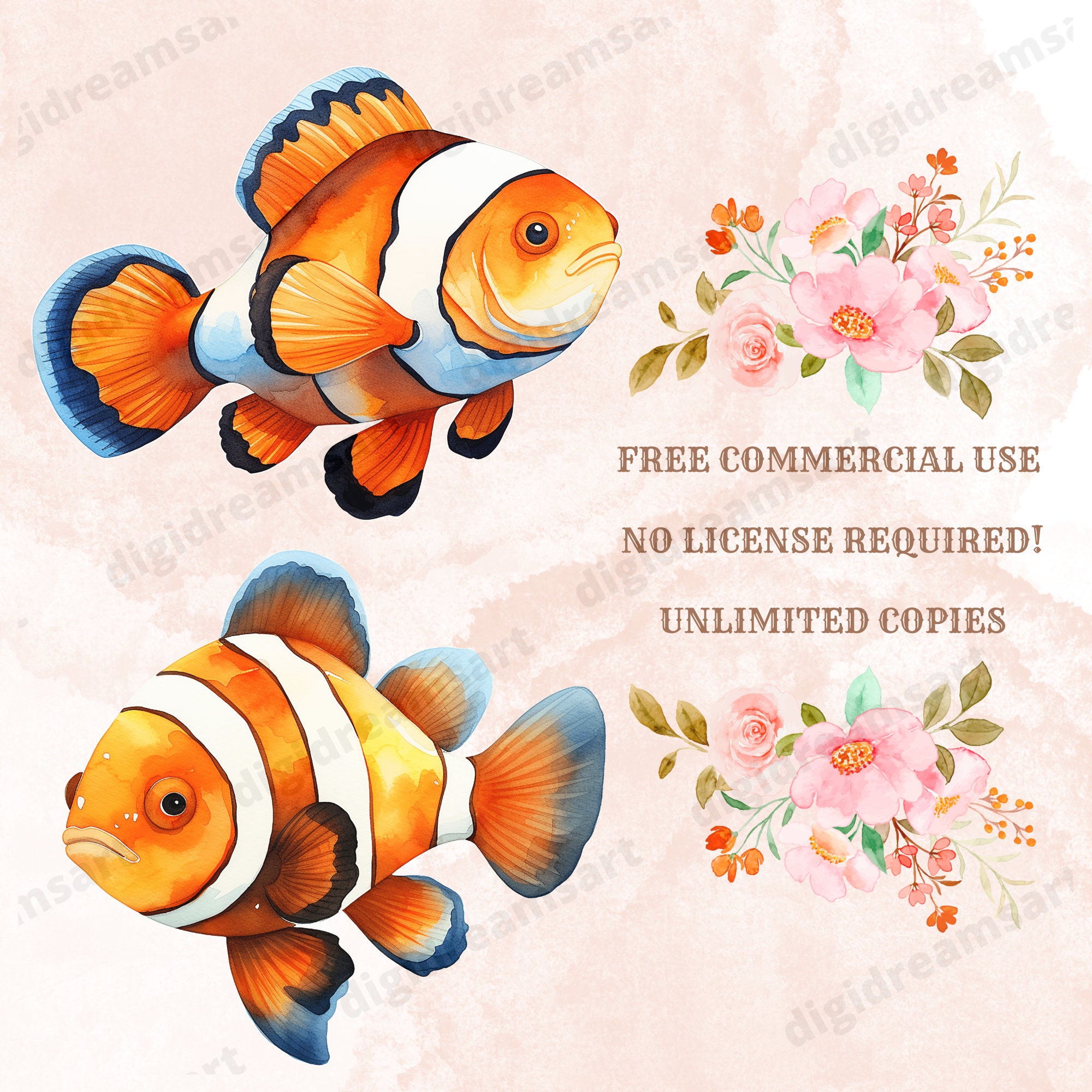 Clownfish, Clipart Bundle Transparent PNG Collection, Digital Prints ...