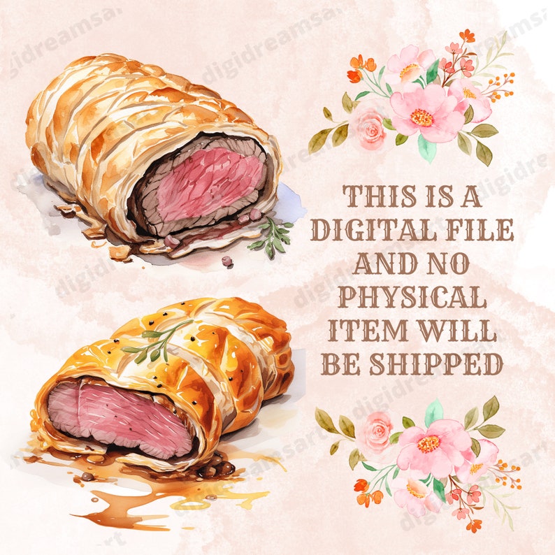 Beef Wellington Clipart Bundle Transparent PNG Collection - Etsy