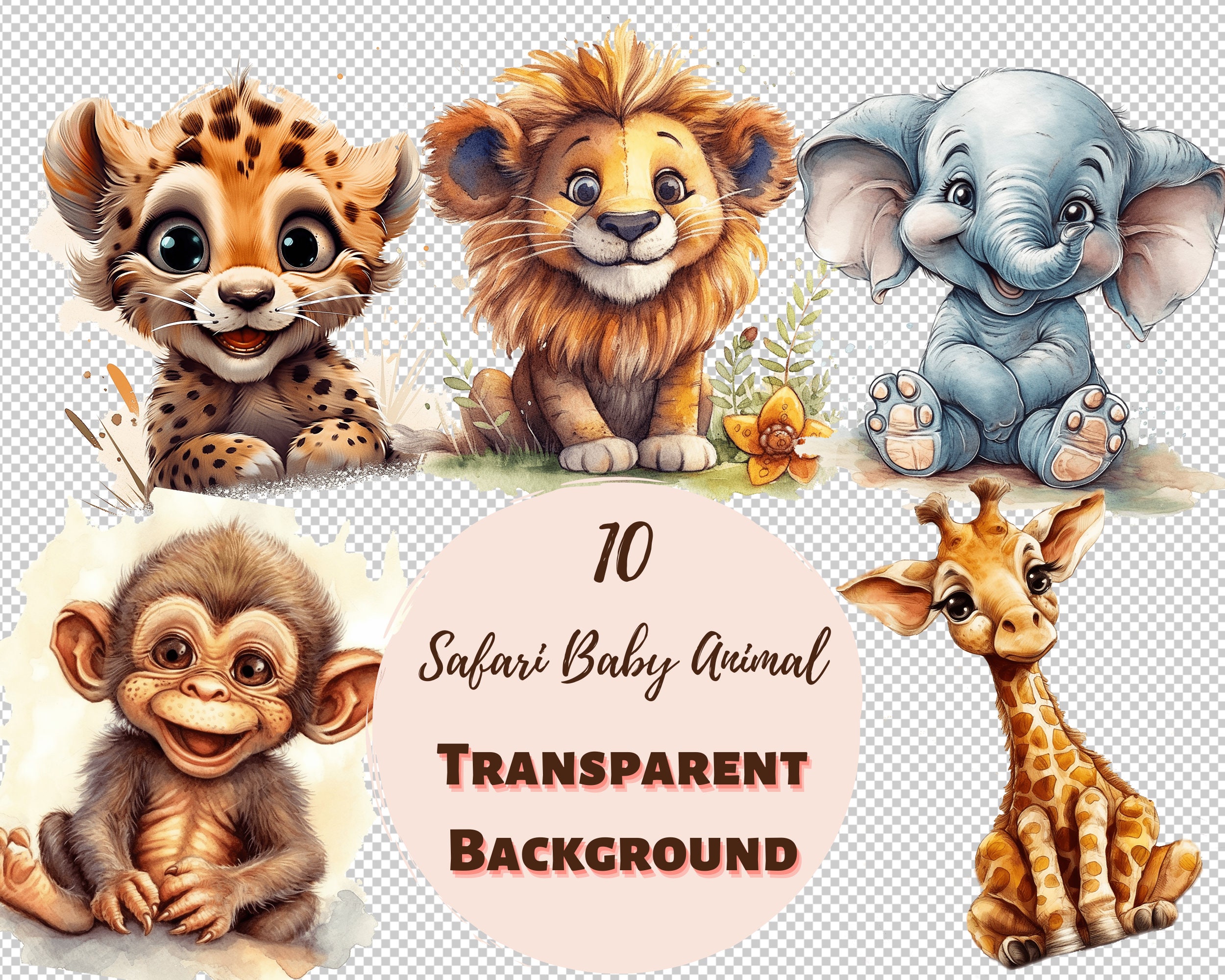Baby Jungle Animals Background