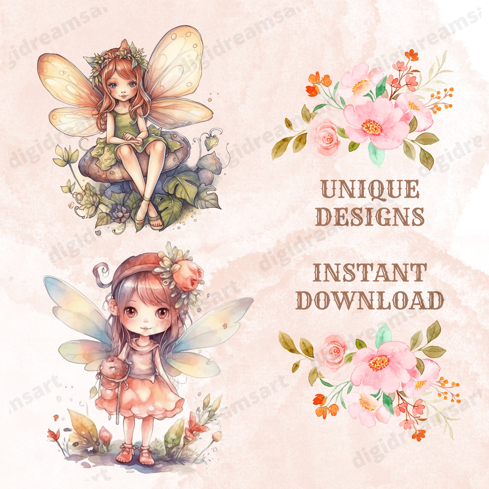 Cute Fairy Design Bundle - PNG Transparent Clipart Collection ...