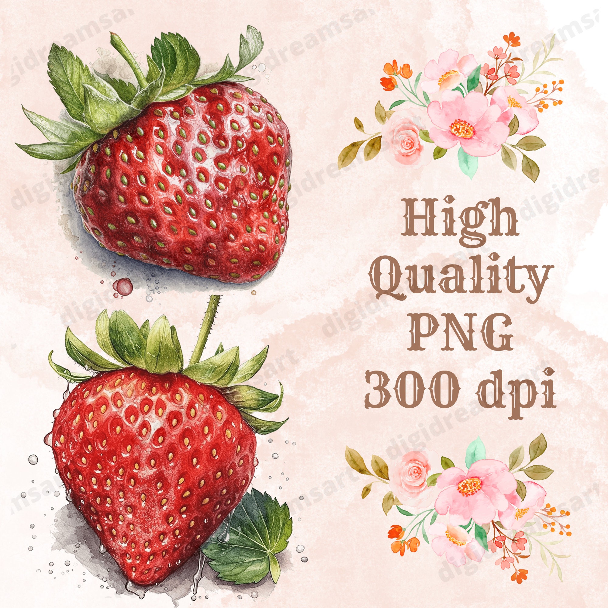 Strawberry Design Bundle - PNG Transparent Clipart Collection ...