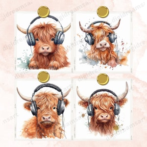 Highland Cow Mega Bundle: Cute Clipart, Digital Prints, and T-shirt ...