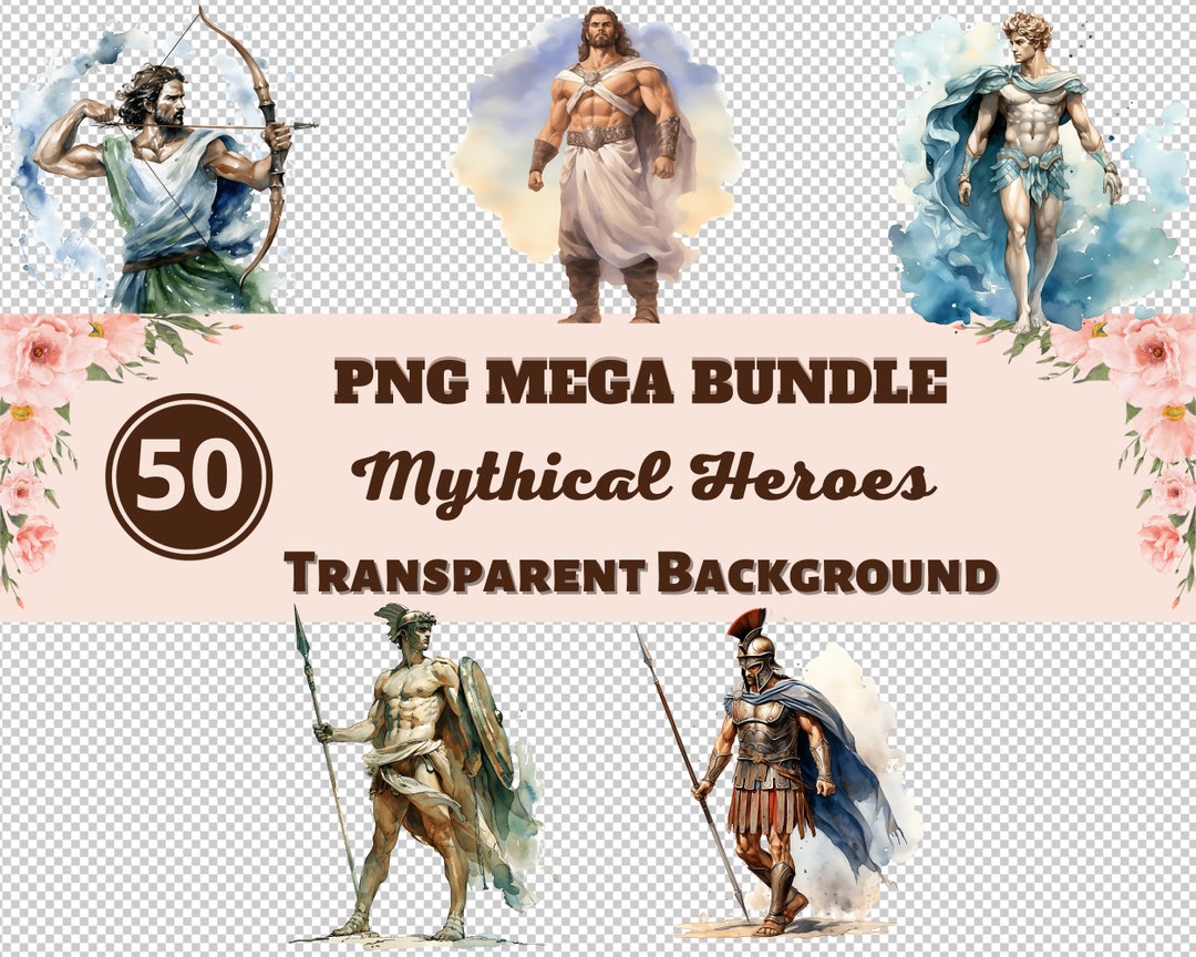 Mythical Heroes Collection Mega Bundle 50 PNG Clipart - Transparent PNG ...