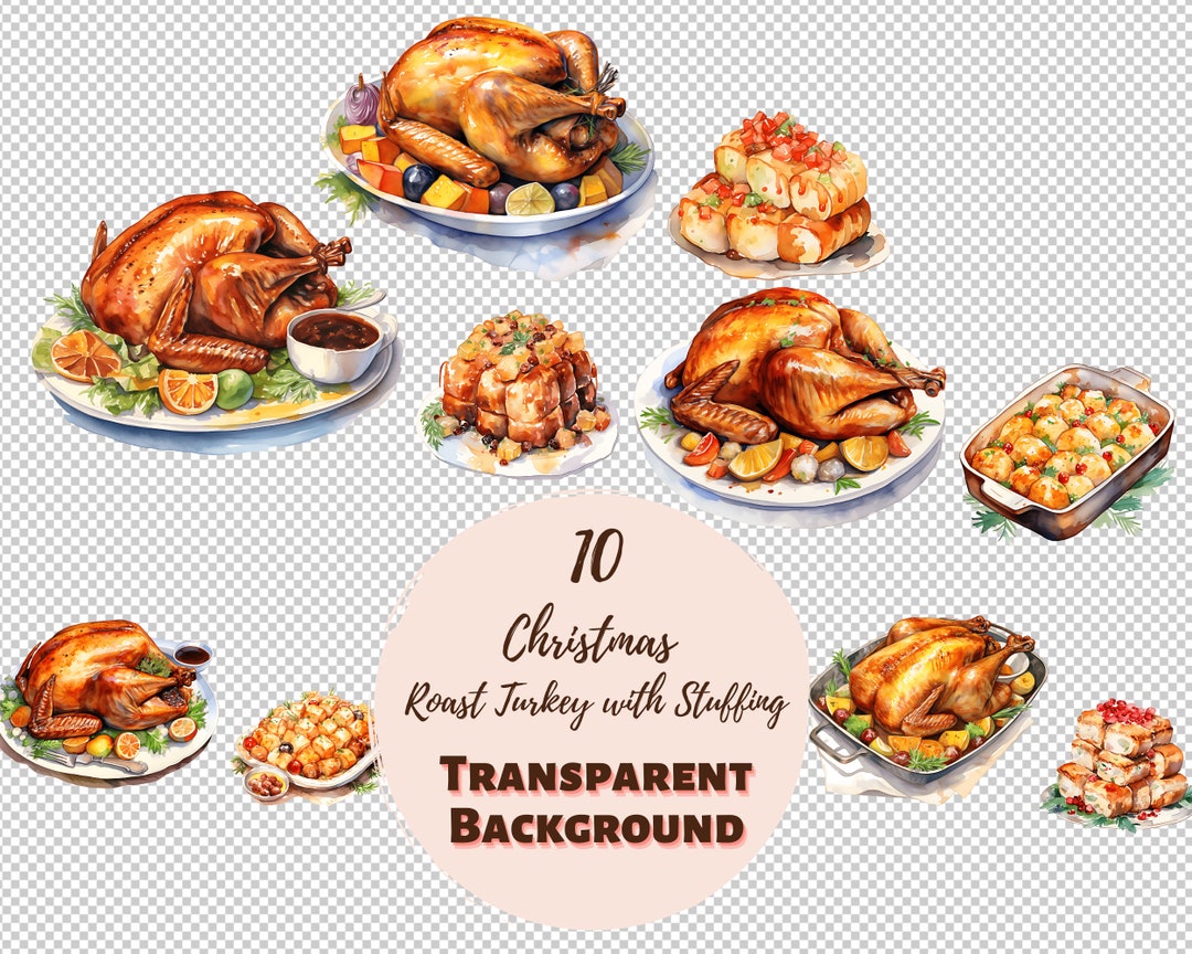 Christmas Roast Turkey With Stuffing Bundle - PNG Transparent Clipart ...