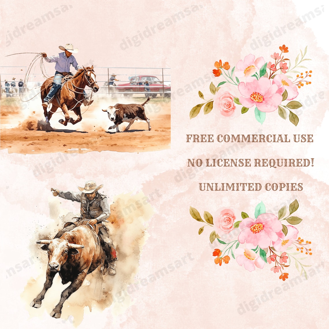 Rodeo 1nd and 2nd Collection Mega Bundle 100 PNG Clipart Transparent ...