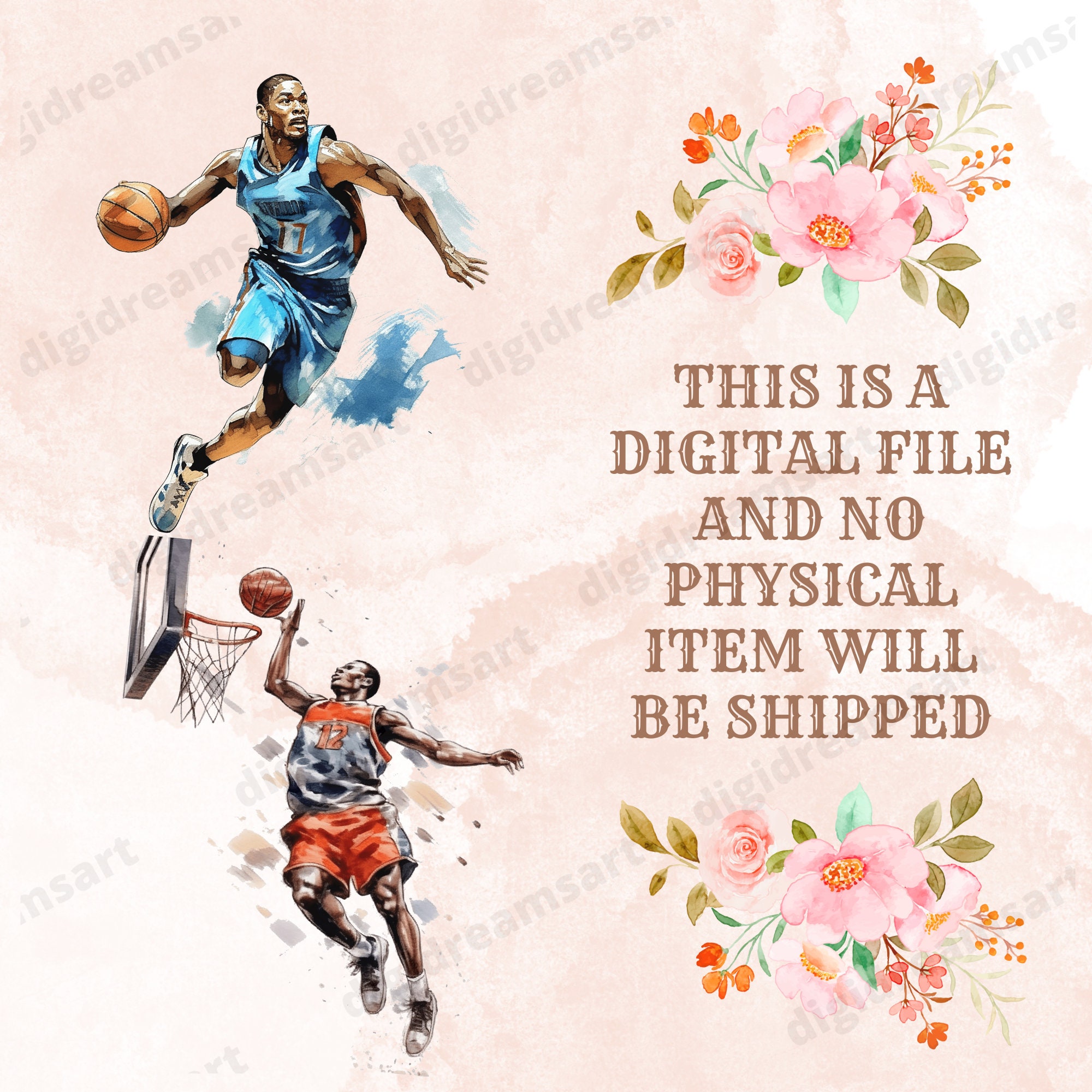 Basketball Clipart Bundle Transparent PNG Collection, Digital Prints ...