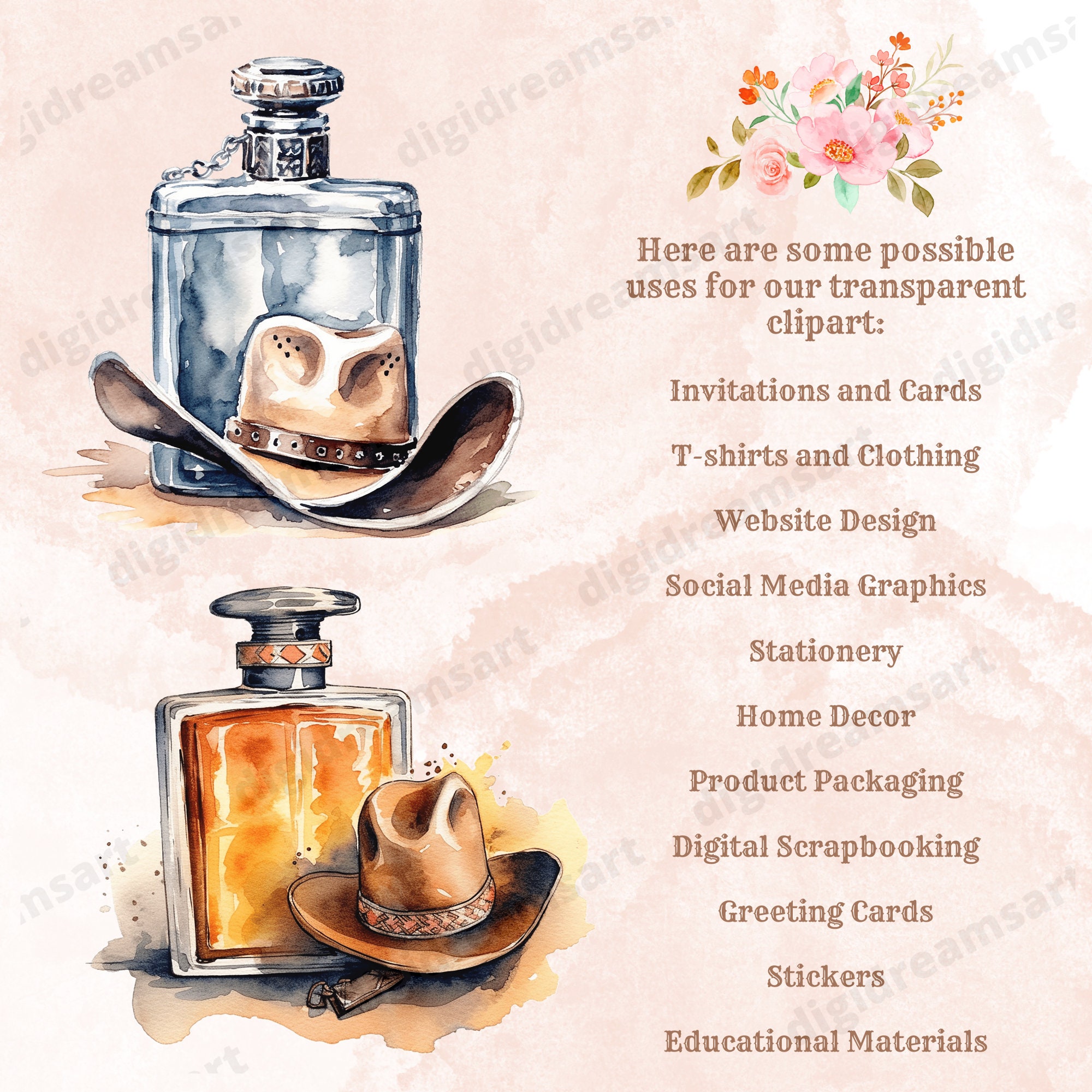 Cowboy Flask, Cowboys Clipart Bundle Transparent PNG Collection ...