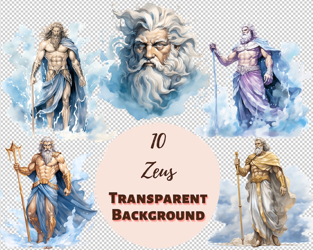 Zeus Design Bundle - PNG Transparent Clipart Collection, Watercolor ...