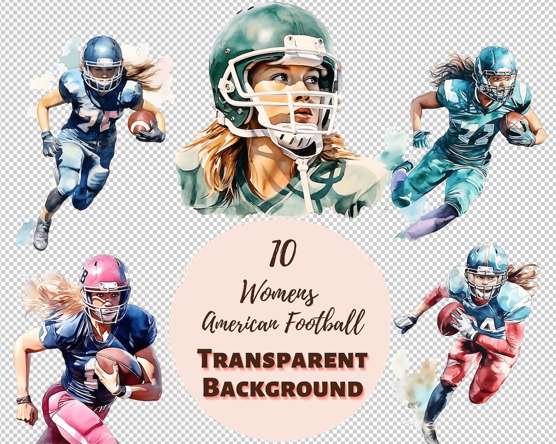 Womens American Football Clipart Bundle- Transparent PNG Collection ...