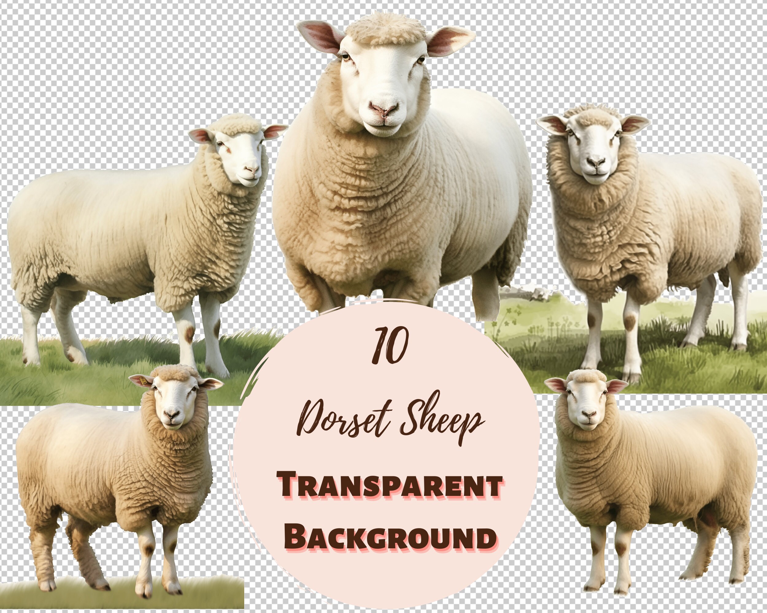 Dorset Sheep Clipart Bundle Transparent PNG Collection - Etsy
