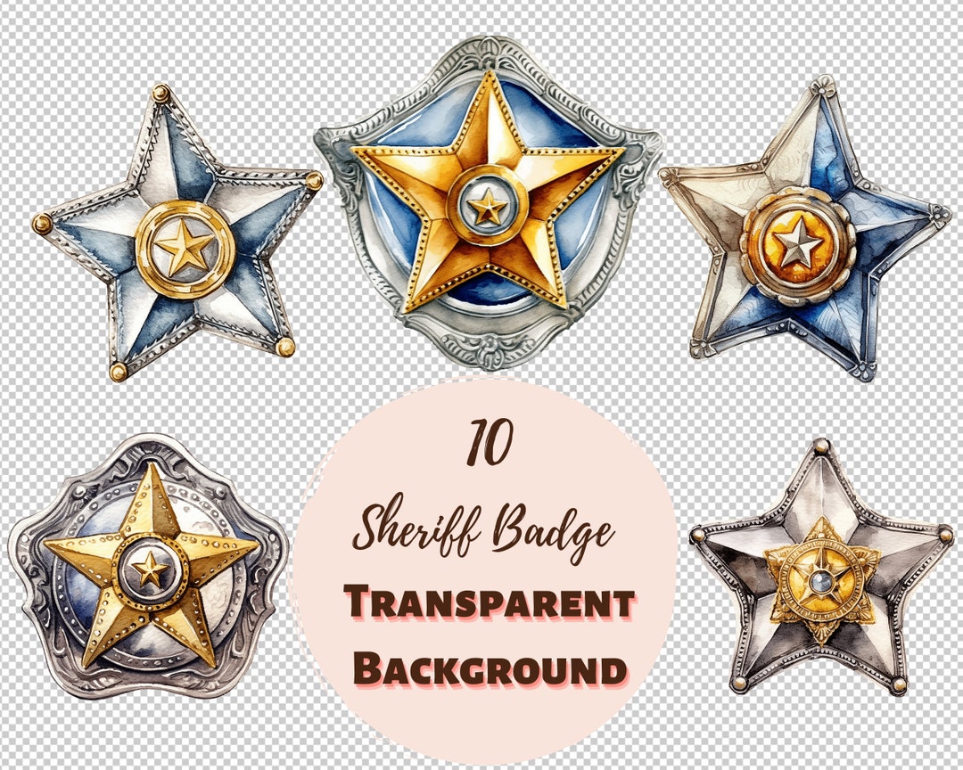 Sheriff Badge, Cowboys Clipart Bundle Transparent PNG Collection ...