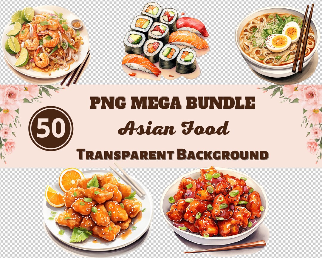 Asian Food Mega Bundle 50 PNG Clipart - Transparent PNG Collection ...