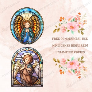 Baby Angel Stained Glass Bundle - Transparent PNG Collection, Digital ...