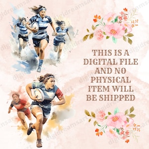 Women's Rugby Clipart Bundle - Transparent PNG Collection, Digital ...