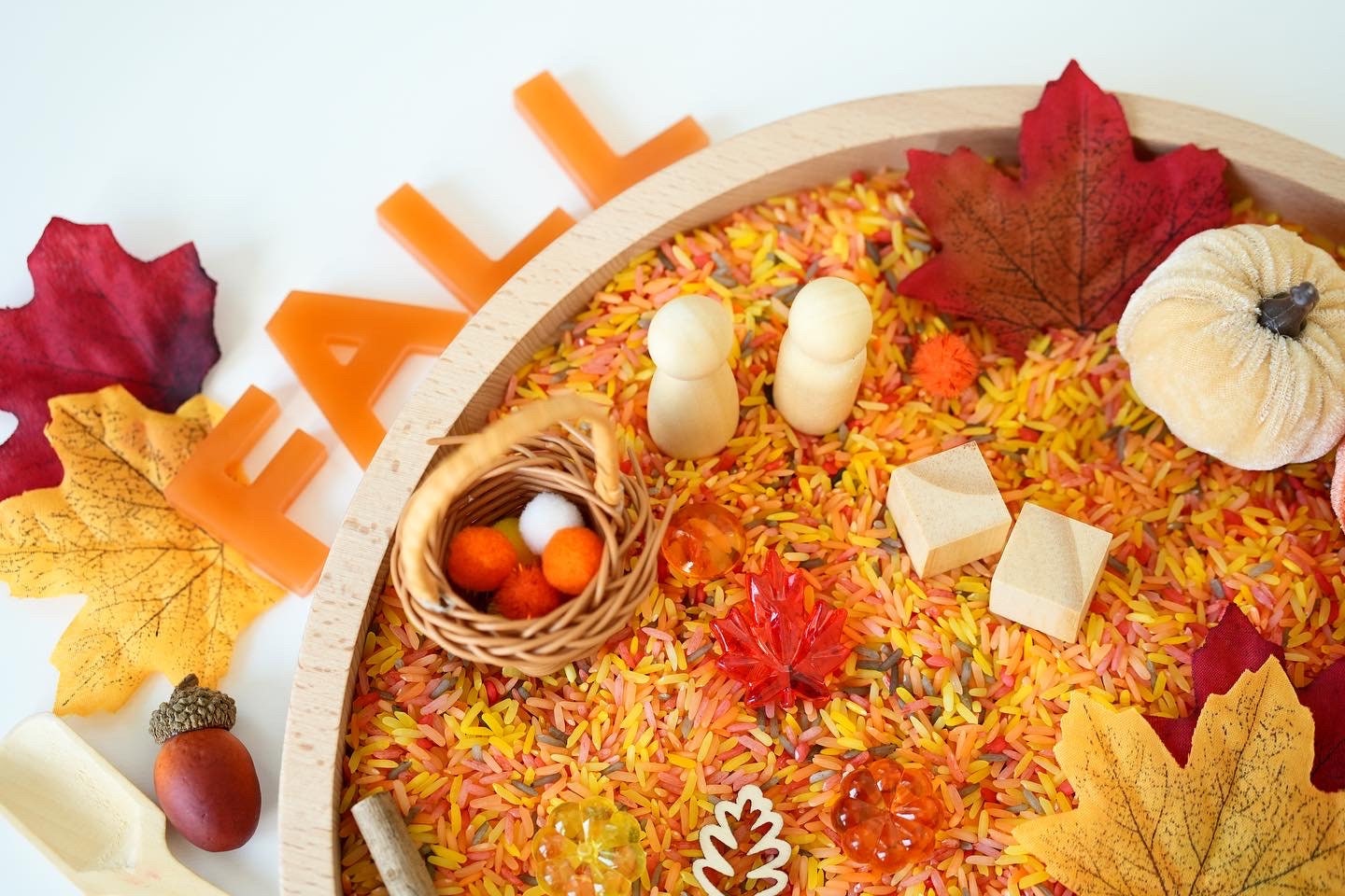 Autumn Harvest Sensory Bin, Montessori Learning, Sensory Play, Resin ...