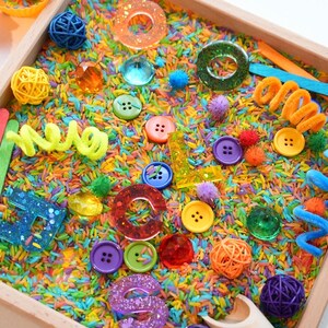 Rainbow Sorting Sensory Bin, Montessori Learning, Sensory Play, Resin ...