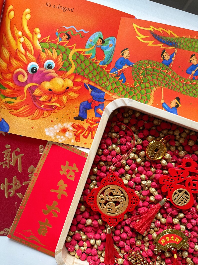 Lunar New Year Sensory Bin Filler, Learning Through Play, Sensory Mix ...