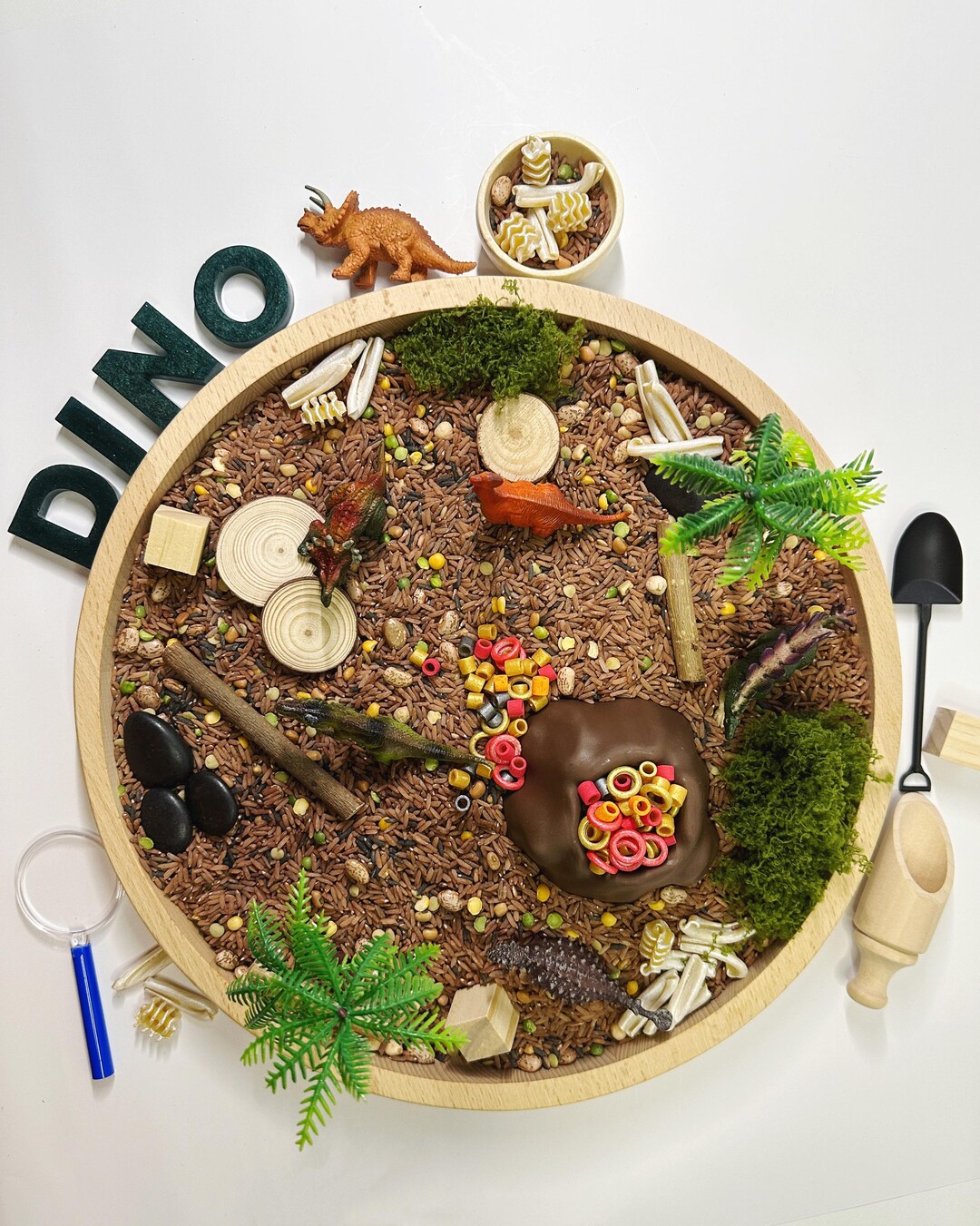 Dino World Sensory Bin, Dinosaur Dig Play Kit for Kids, Montessori STEM ...