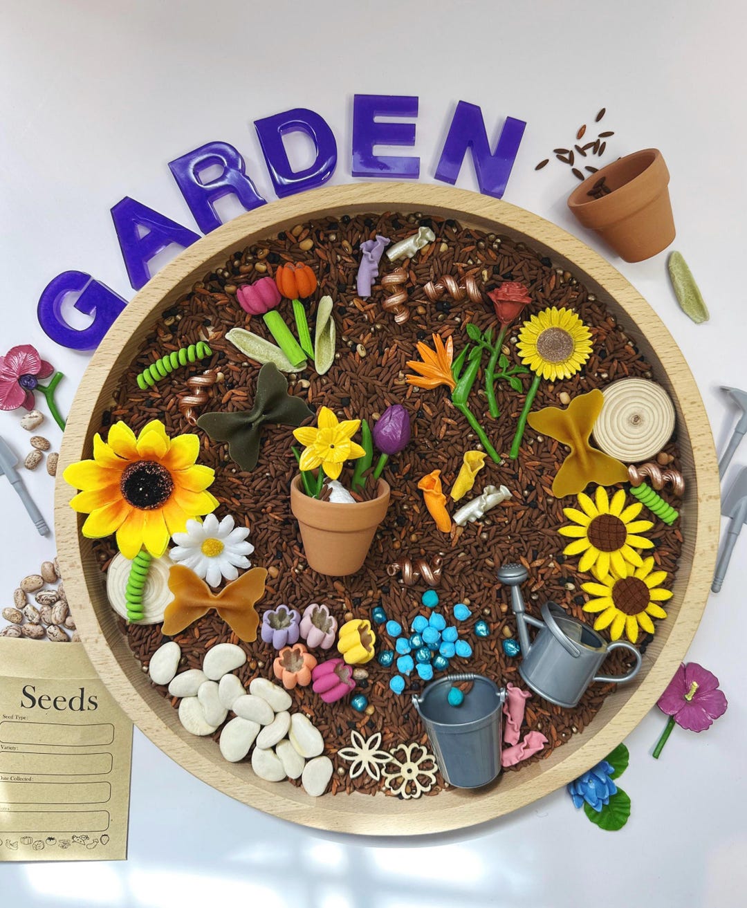 Garden Exploration Sensory Bin, Nature Play Set, Montessori Fine Motor ...