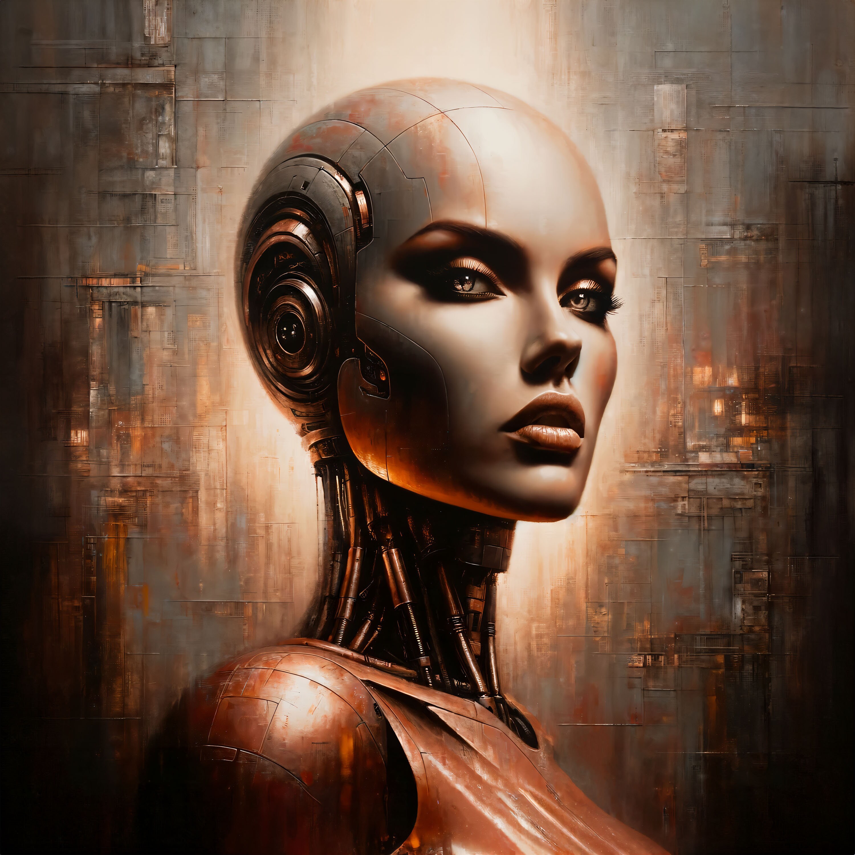 Original Printed Digital Art Android Woman Android Digital Art Sci-fi ...