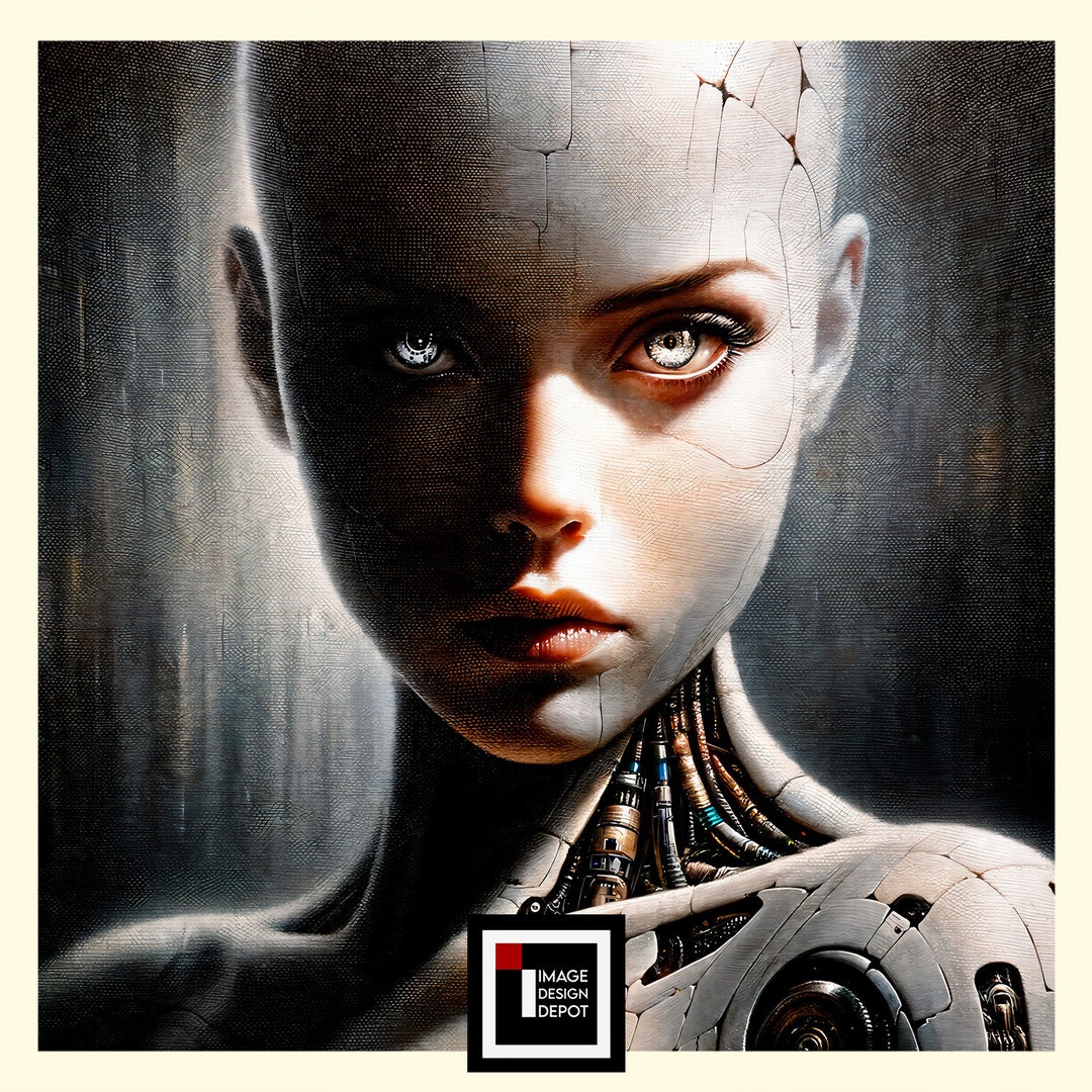 Unframed Original Printed Digital Art Android Woman Android Digital Art ...